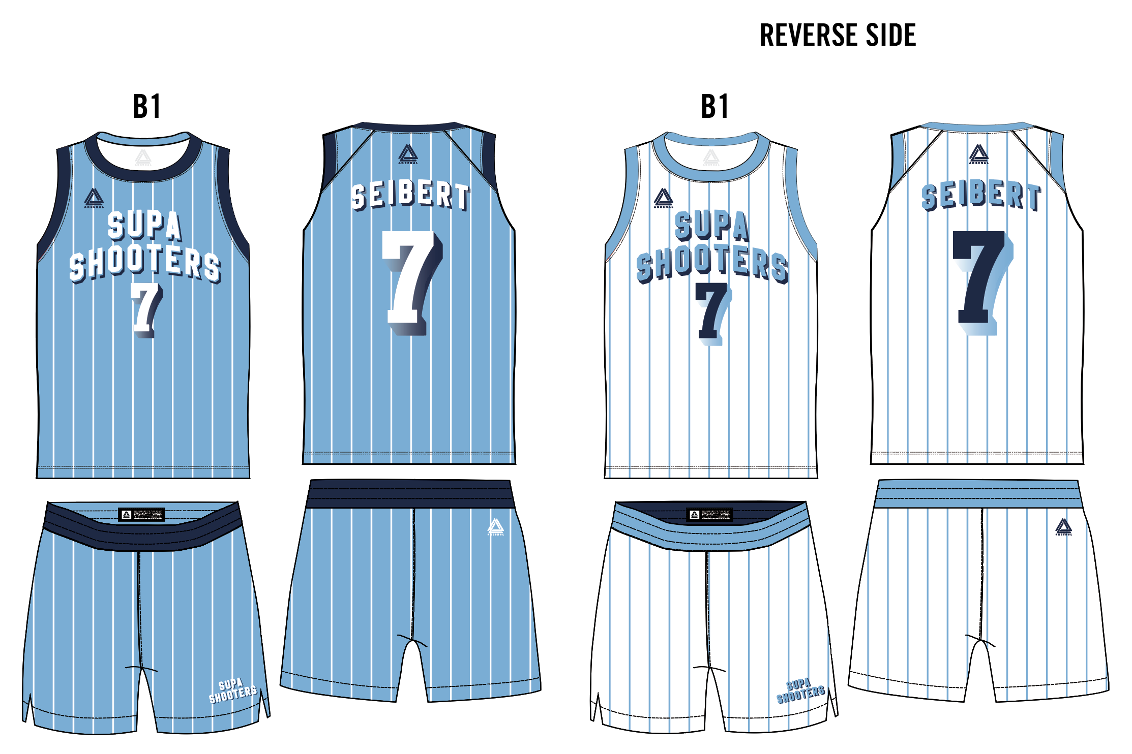 SUPA SHOOTERS Basketball Reversible Uniforms – Grapevine Mustangs